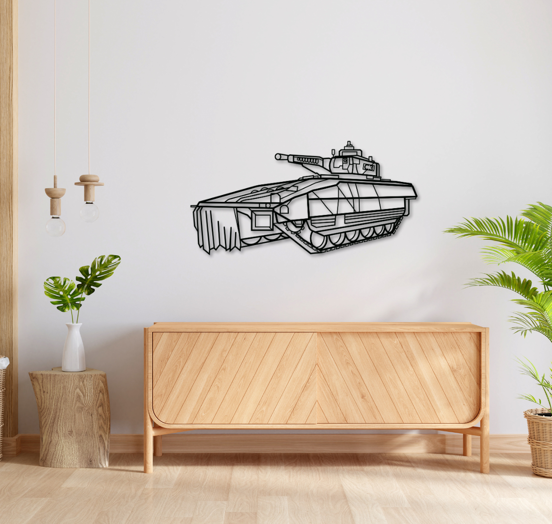 SPZ Puma Panzer Metallsilhouette - Wandbild Front Angle – MetalCut Interior