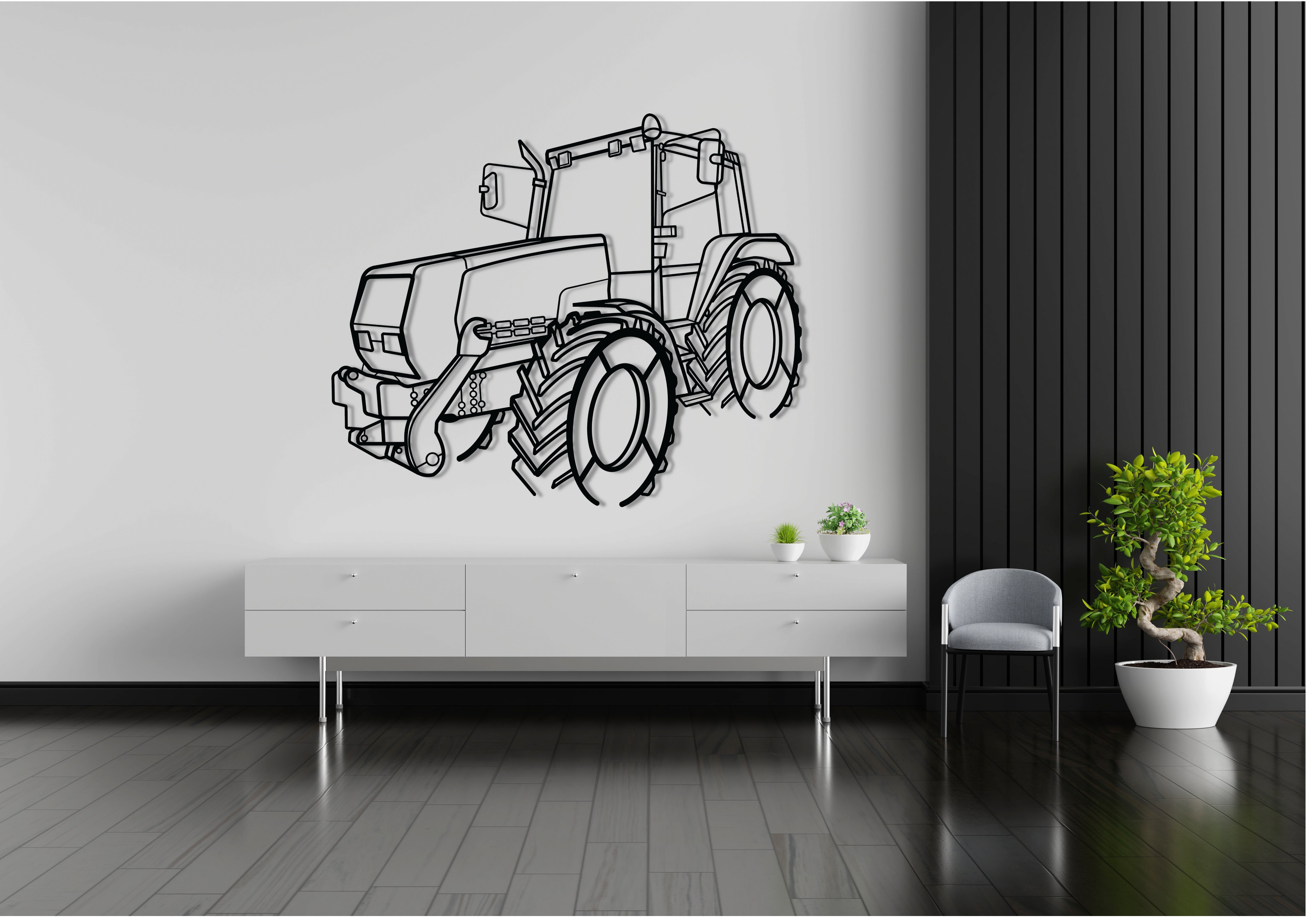 Valtra Valmet 6400 Metallsilhouette - Wandbild Front Angle – MetalCut ...